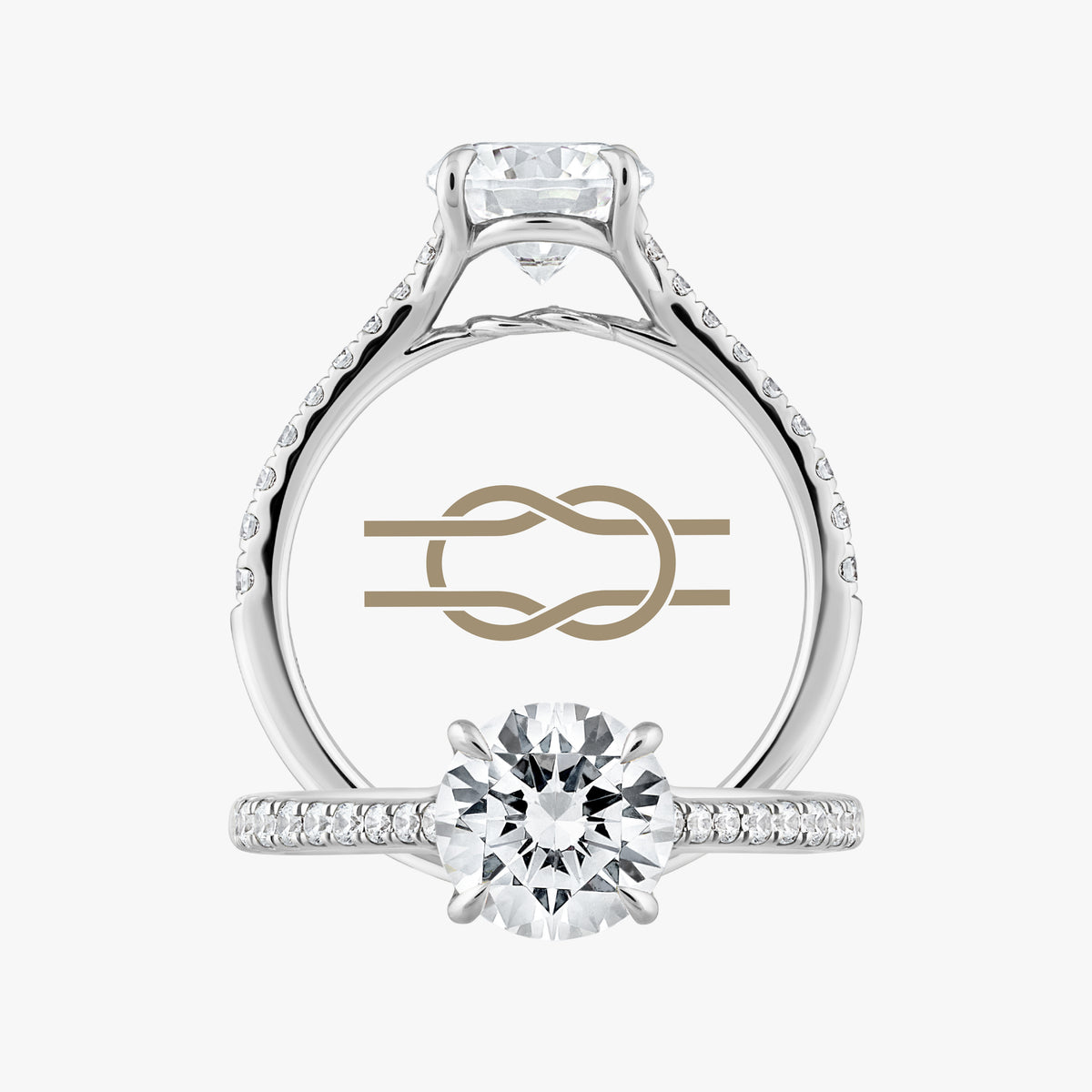 Hercules Knot Ring With Tapered Pave Band – Carrie K.