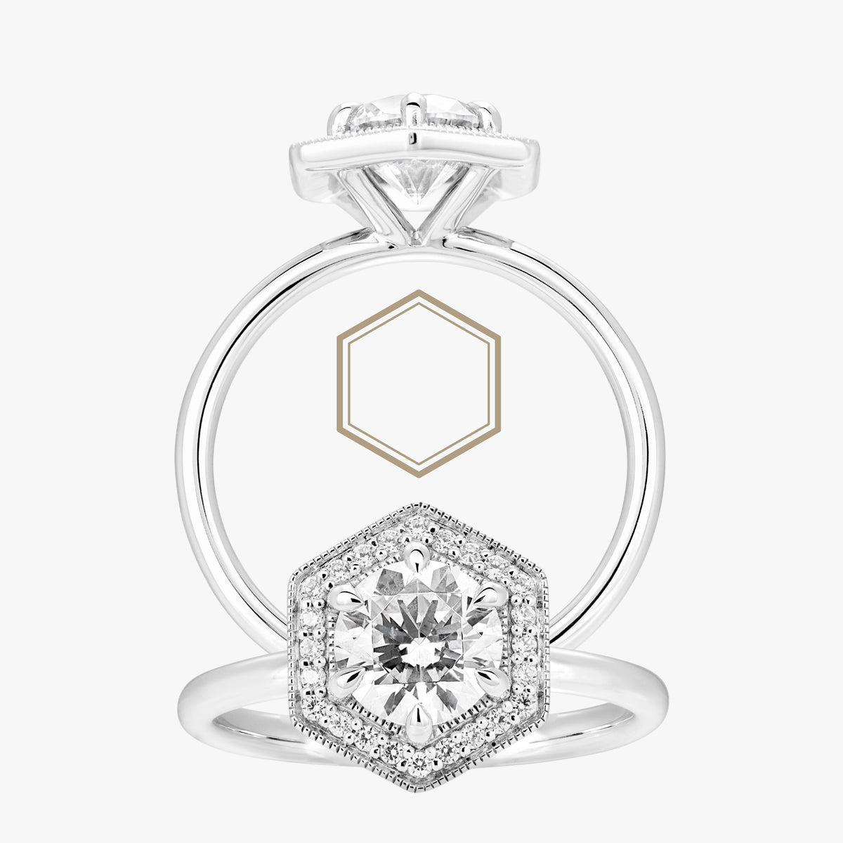 Fine Hexa Halo Ring – Carrie K.